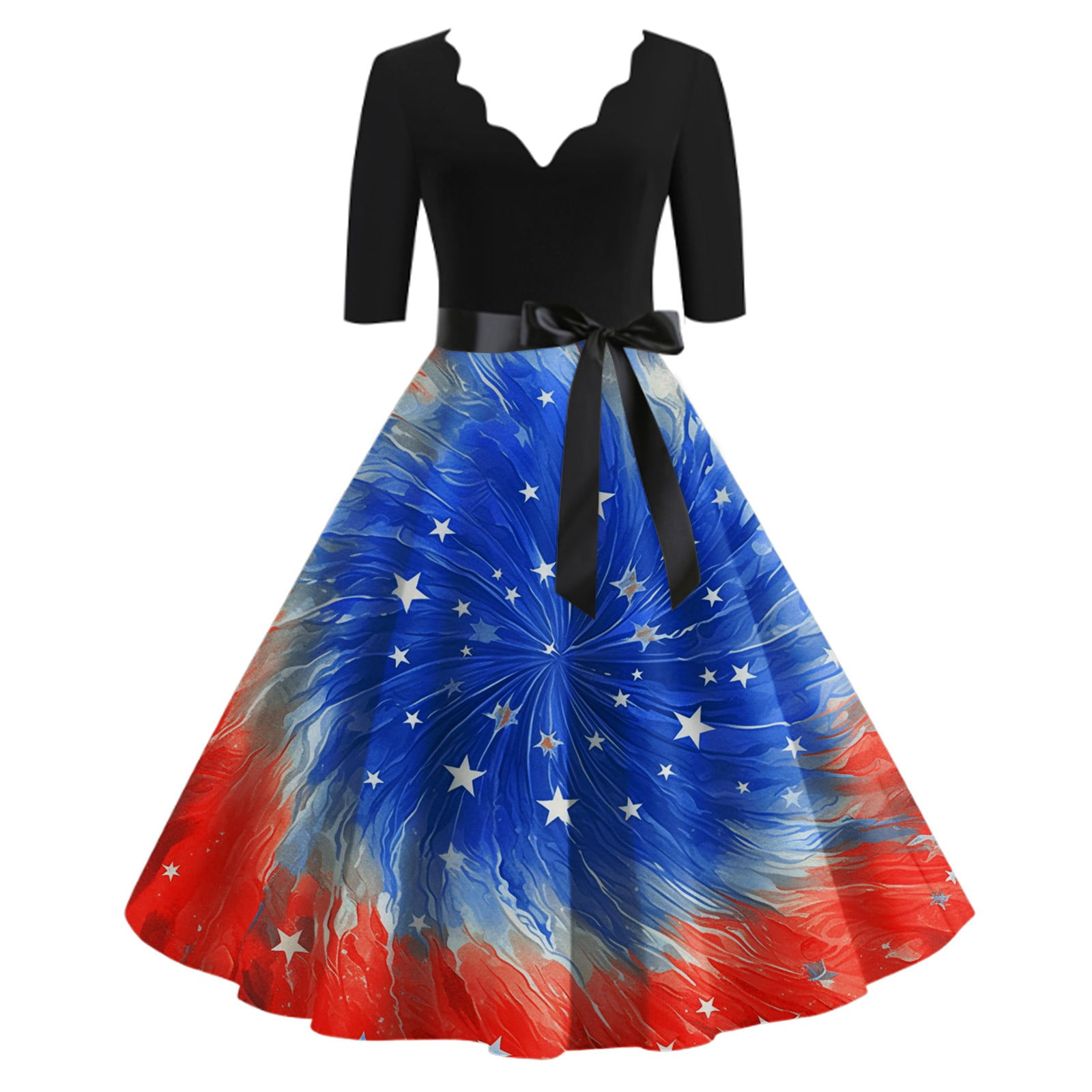 4Th Of July Outfits For Women, 50S Prom Dress Casual V Neck Short ...