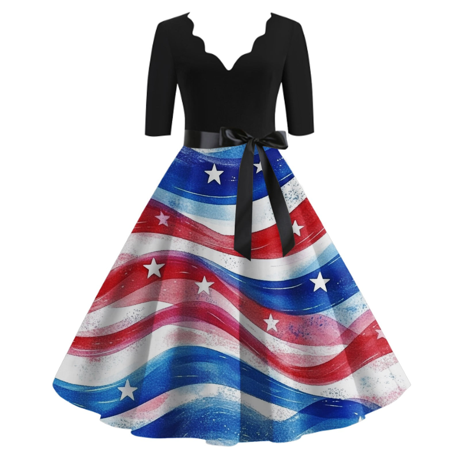 4Th Of July Outfits For Women Romper, 50S Prom Dress Casual V Neck ...