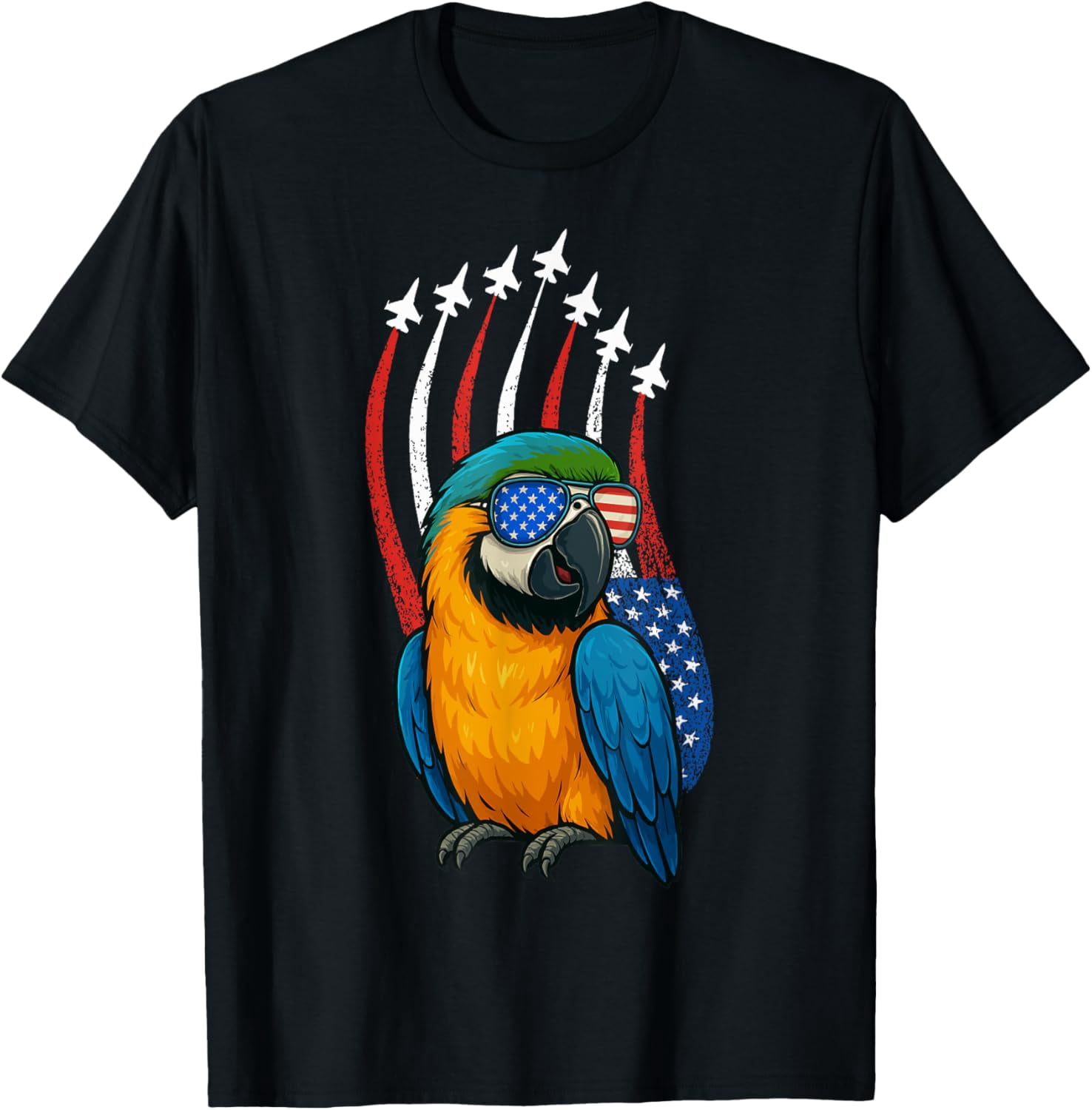 4Th July Parrot Fighter Jet Airplane Sunglasses T Shirt - Walmart.com