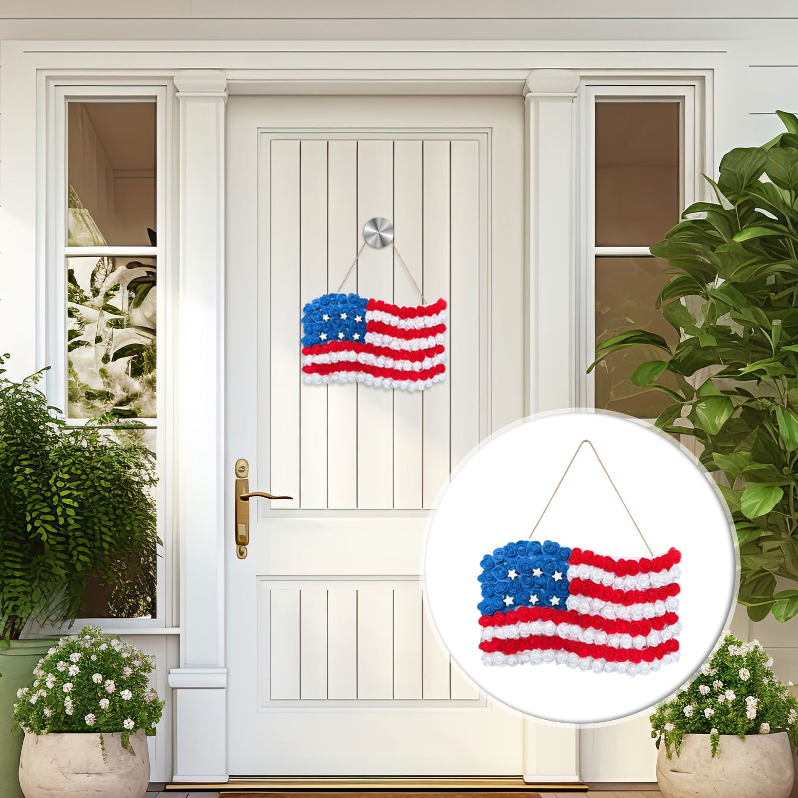 4Th Of July Patriotic American Flag Door Hanging Outdoor Garden Yard ...