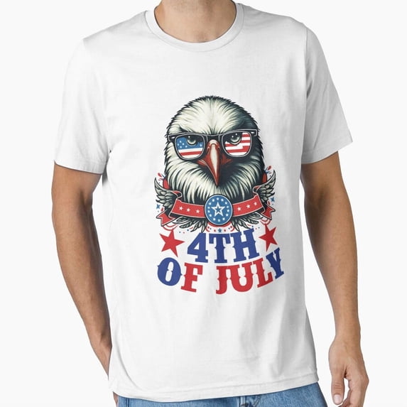 4Th Of July Patriotic Bald Eagle American Flag T-Shirt, Gift For ...