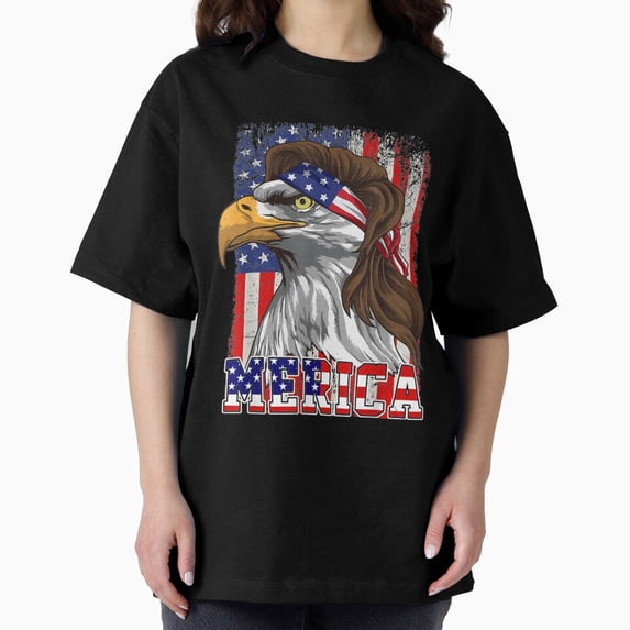 4Th Of July Patriotic Eagle Mulle American Flag Usa T-Shirt, Gift For ...