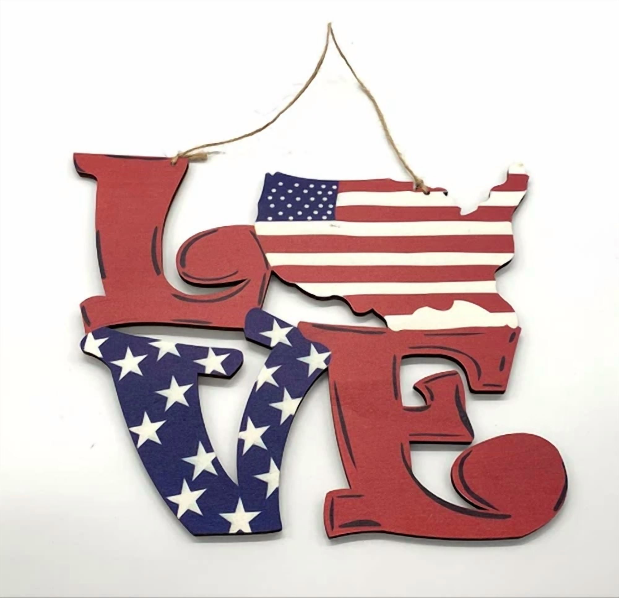 4Th July Patriotic Independence Day Party Decoration Porch Sign Hanging ...