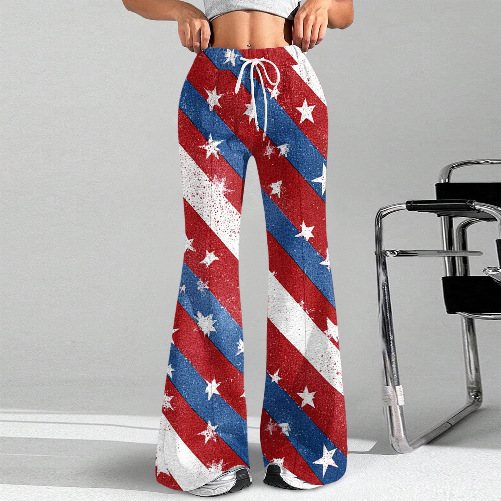 4Th of July Striped Womens Pants, Red White and Blue Star Womens Pants ...