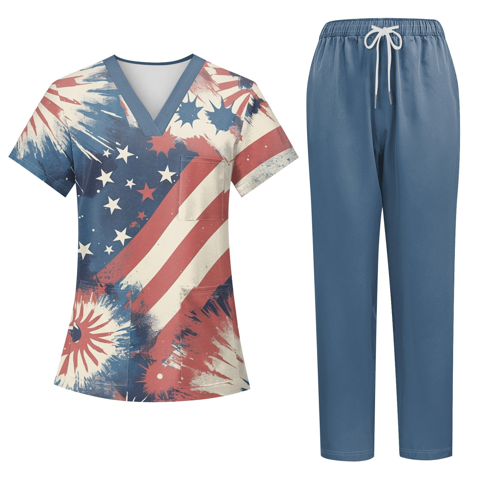 4Th of July Tops, Red White and Blue Workout Sets for Women., 250Th ...