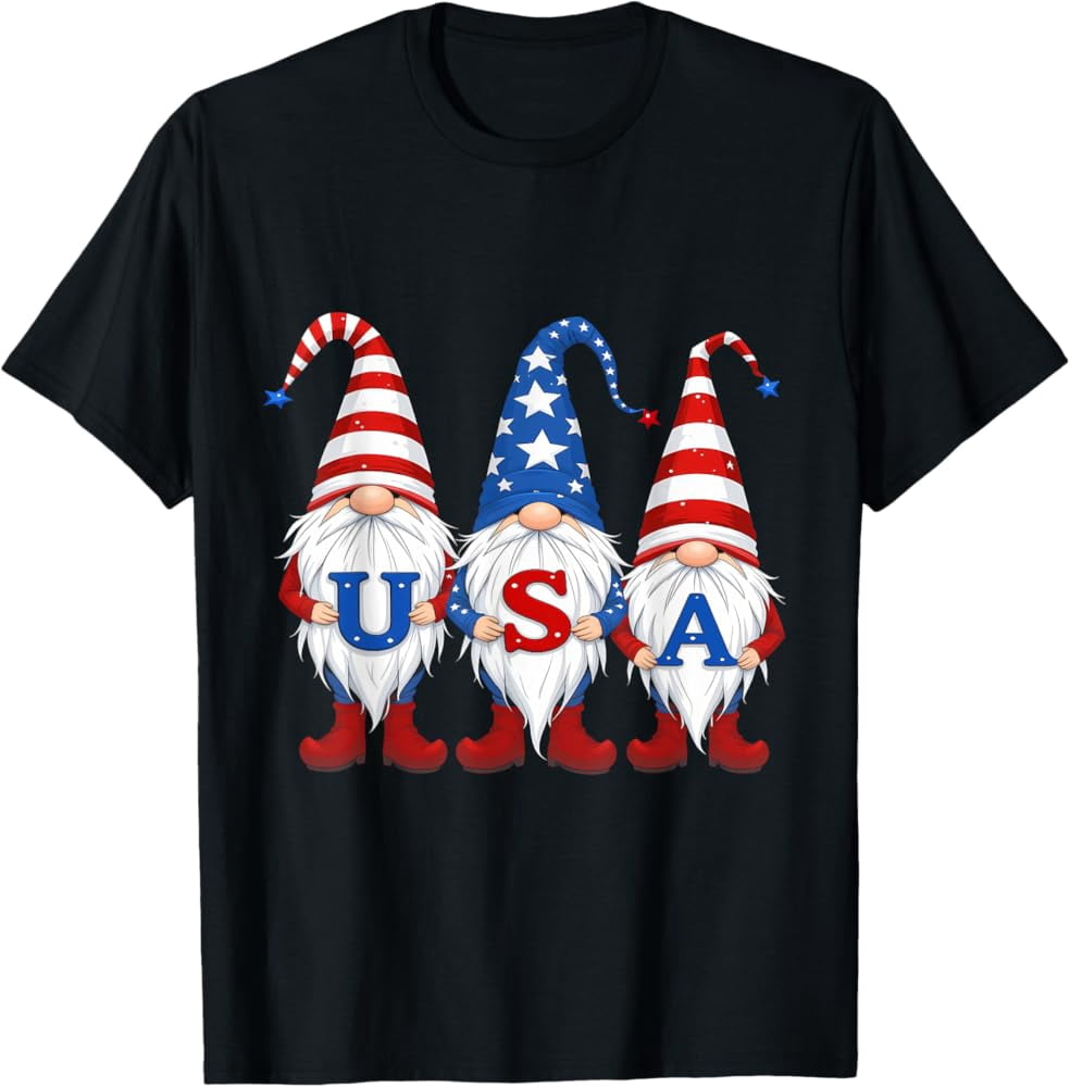 4Th Of July America Gnomes Patriotic Usa Men Women Kids T-Shirt ...