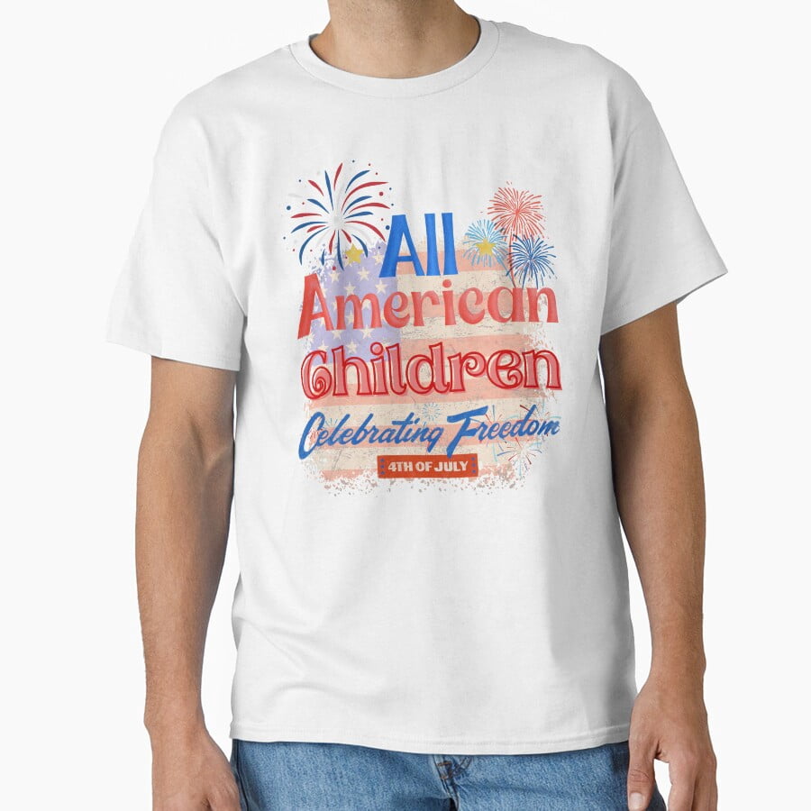 4Th Of July American Children Celebrating Freedom T-Shirt All Size S ...
