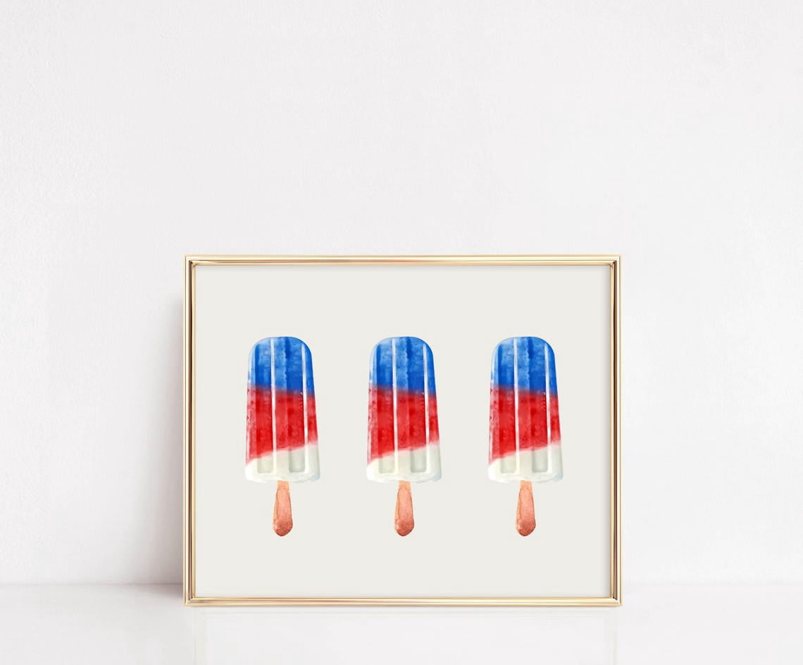 4Th Of July Art Independence Day Wall Summer Decor Patriotic Red White ...