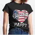 4Th Of July Baseball Pappy American Flag Classic T-shirt - Walmart.com