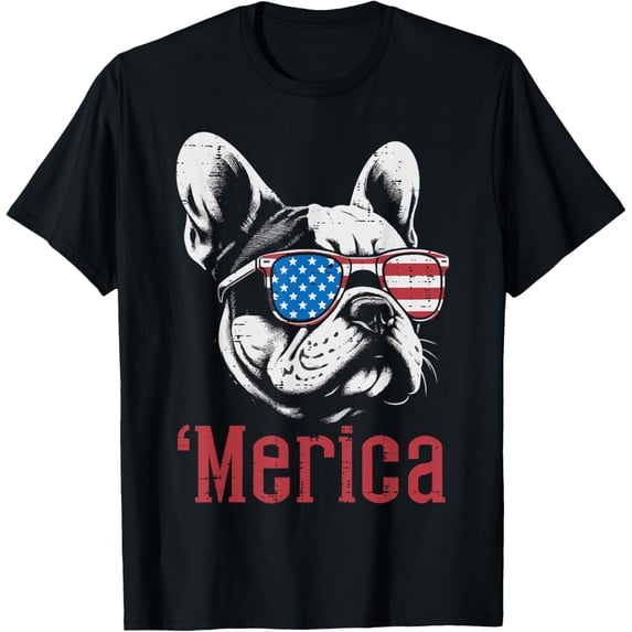 4Th Of July Dog French Bulldog Merica Patriot Men T-Shirt Unisex S-5XL ...