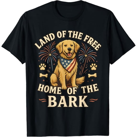 4Th Of July Dog Lover Land Free Home Bark Design T-Shirt - Walmart.com