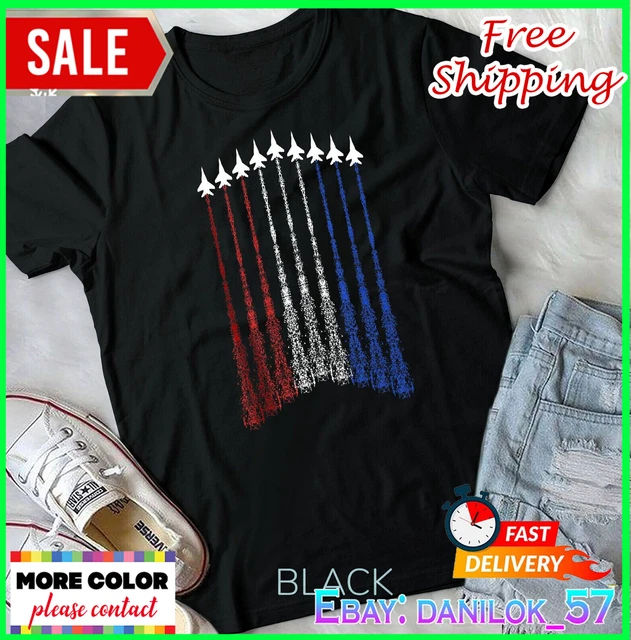 4Th Of July Fighter Jet Airplane Red White Blue In The Sky T-Shirt ...