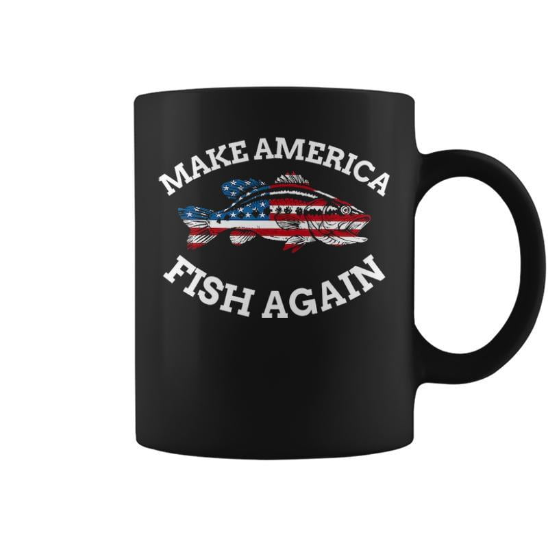 4Th Of July Fishing American Flag Make America Fish Again Coffee Mugs ...