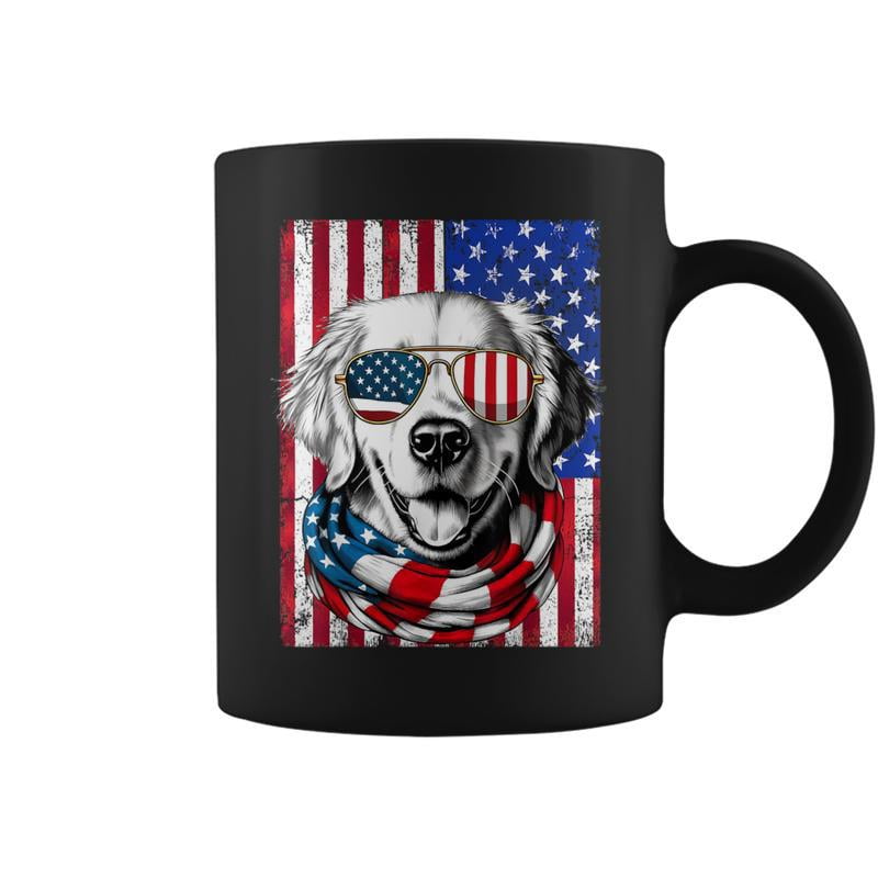 4Th Of July Golden Retriever Dog American Flag Usa Patriotic Coffee ...