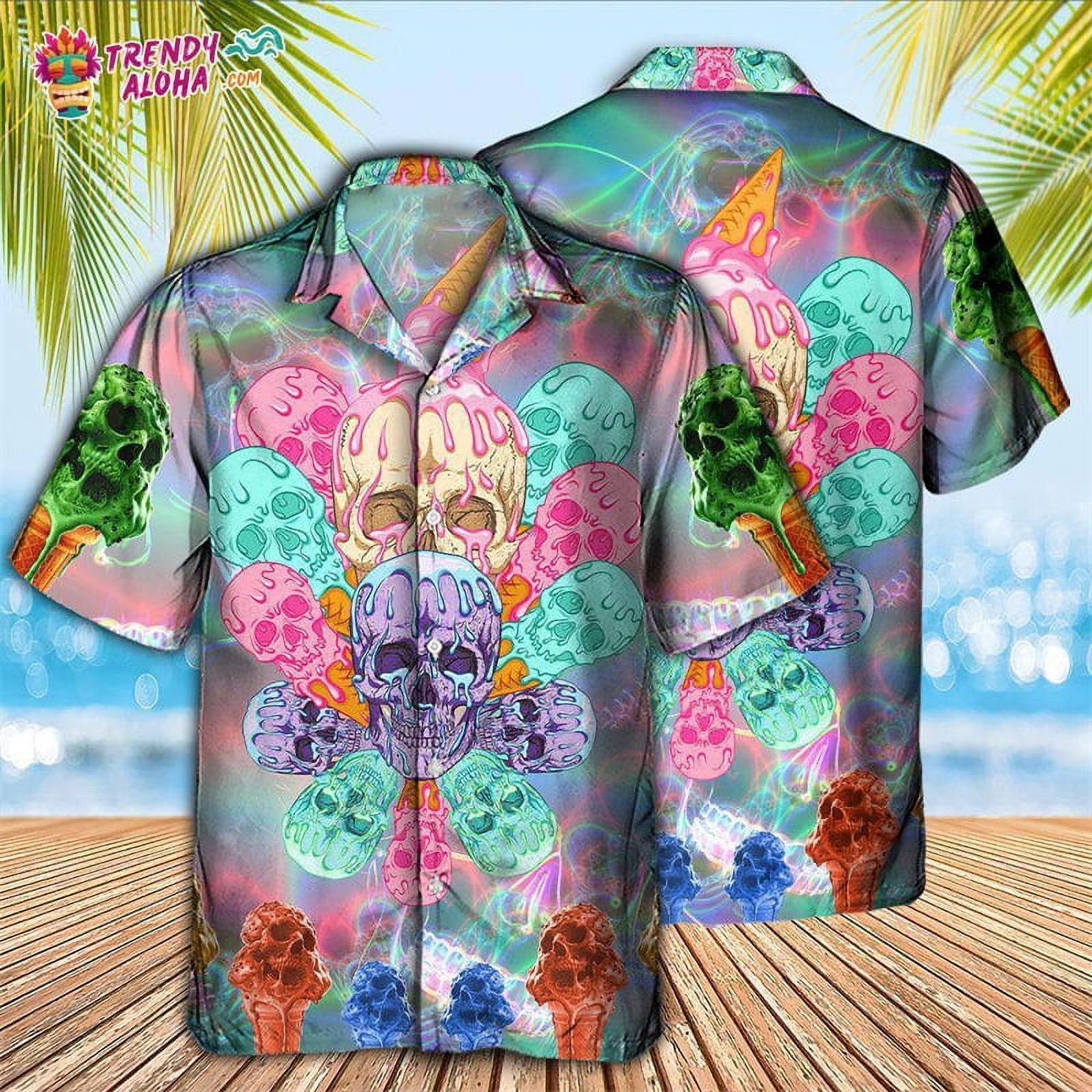 4Th Of July Ice Cream Cakes Print Hawaiian Shirts 3D Street Ice Cream ...