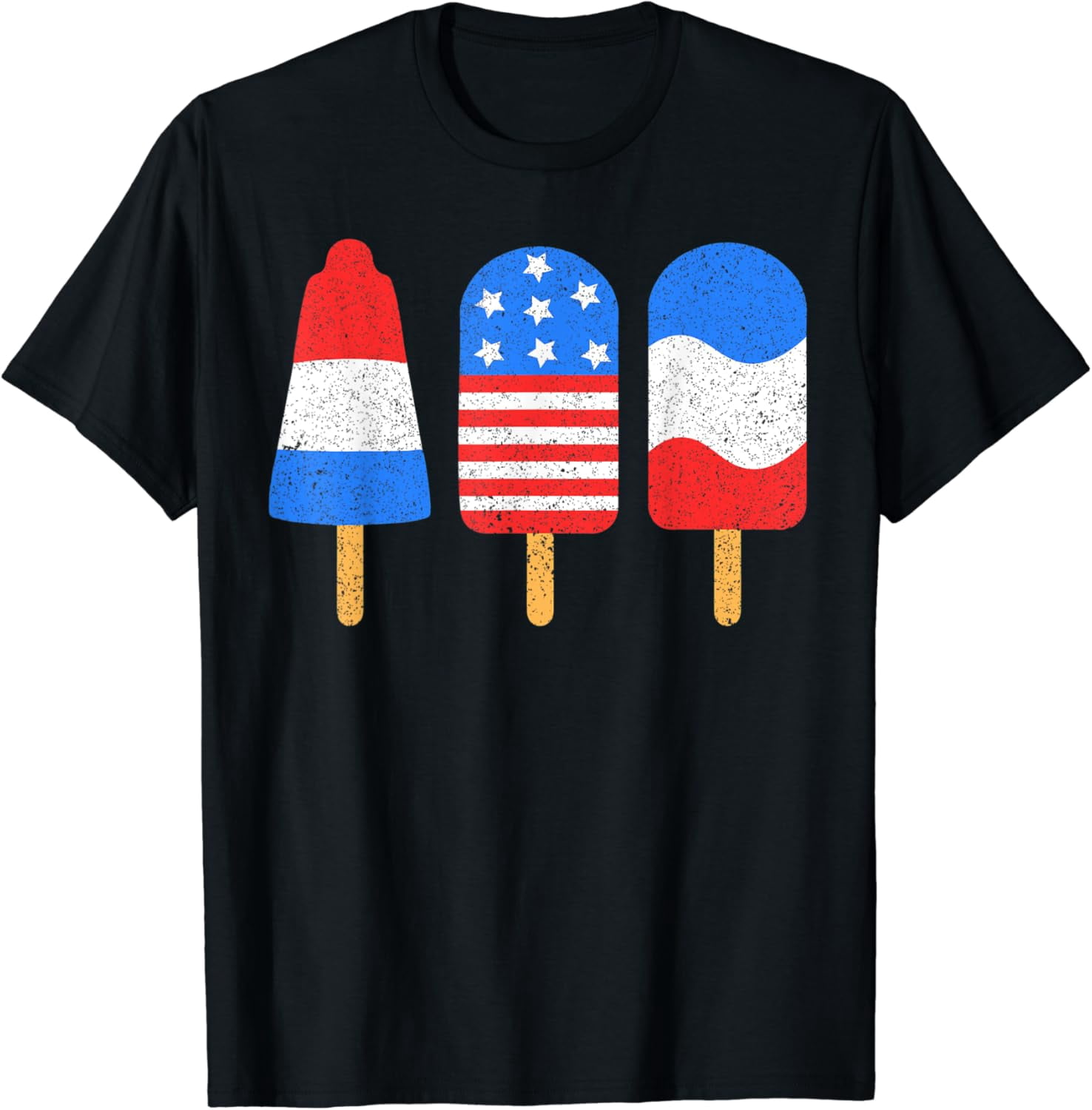 4Th Of July Ice Pops Red White Blue American Flag T Shirt - Walmart.com