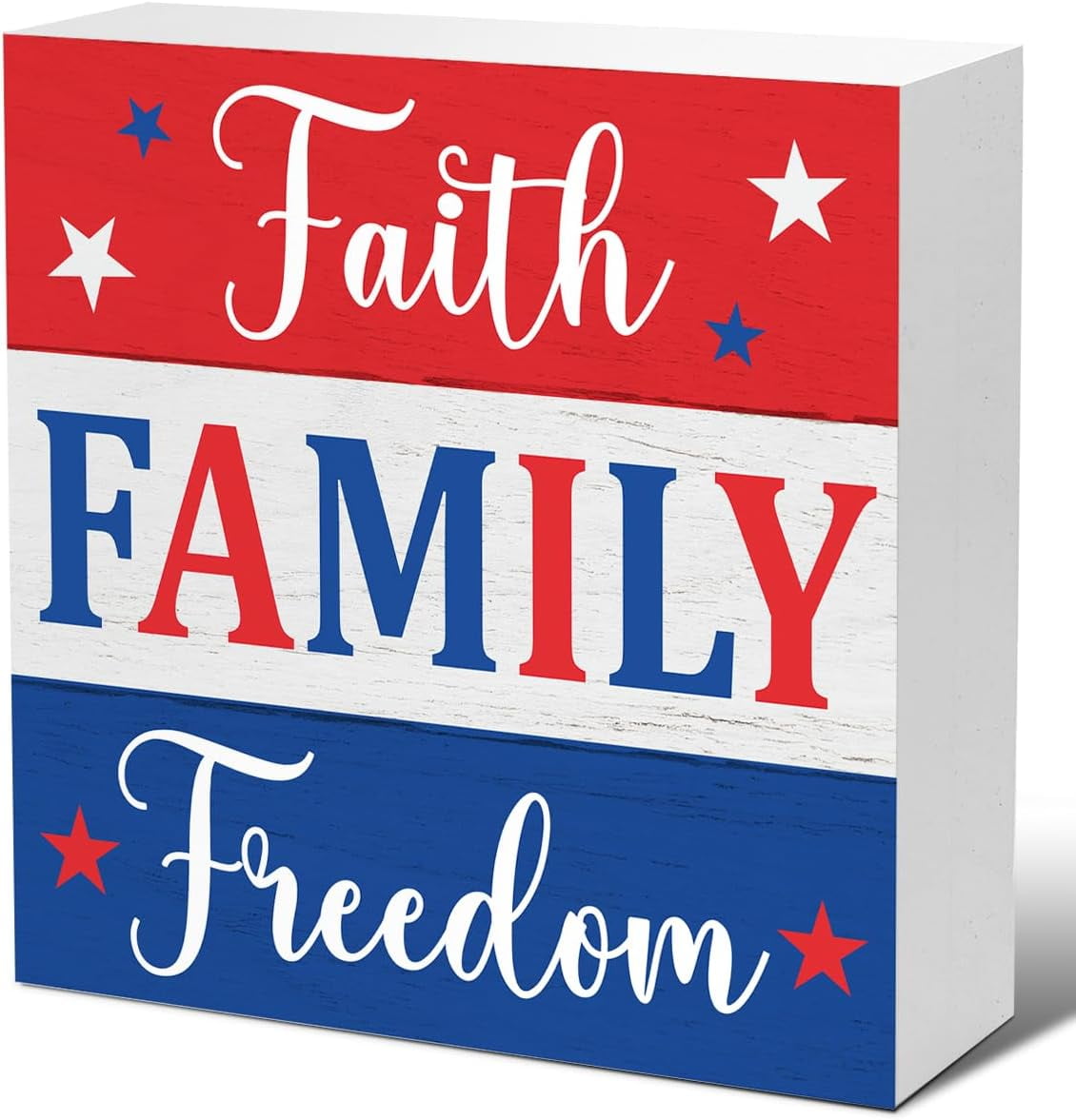 4Th Of July Independence Day Wood Decor,Farmhouse Faith Family Freedom ...