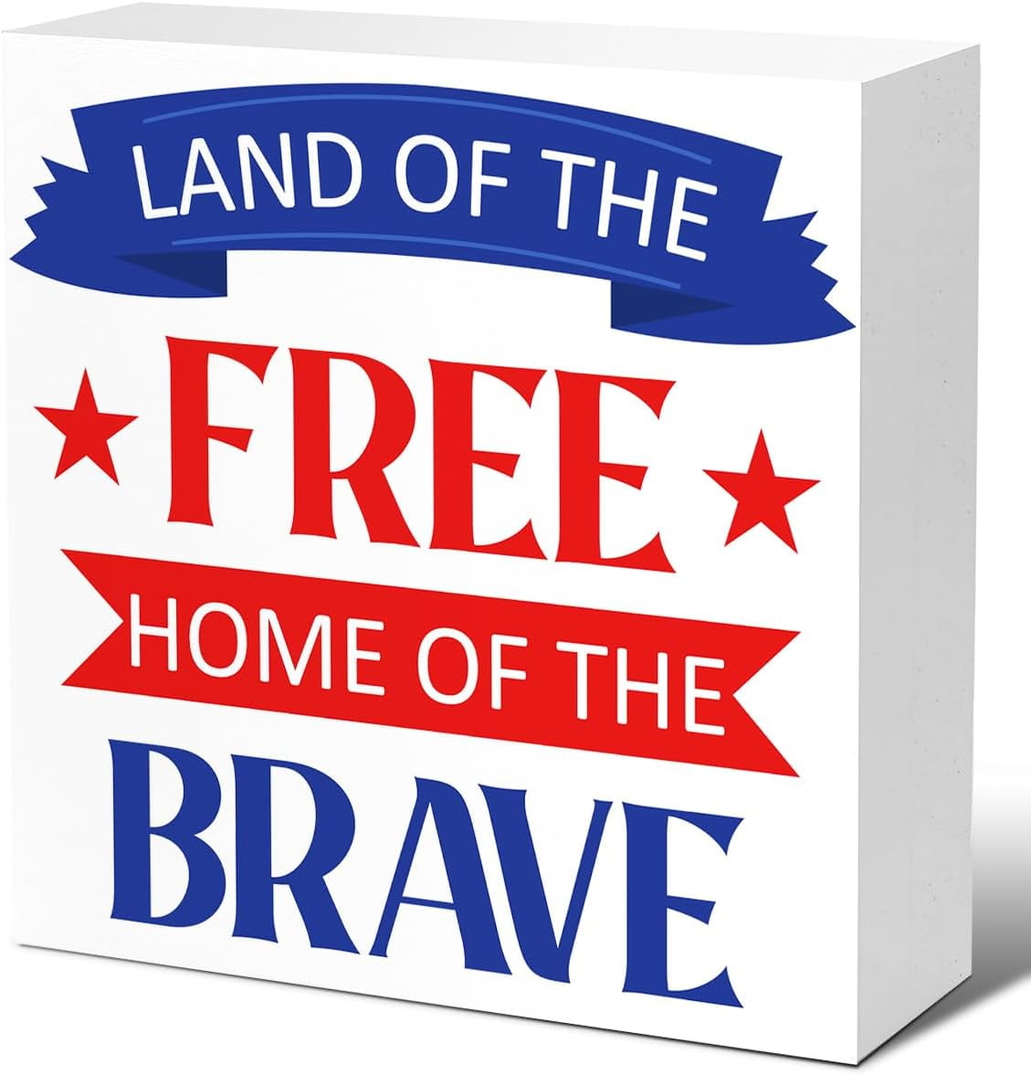 4Th Of July Independence Day Wood Decor,Land Of The Free Home Of The ...