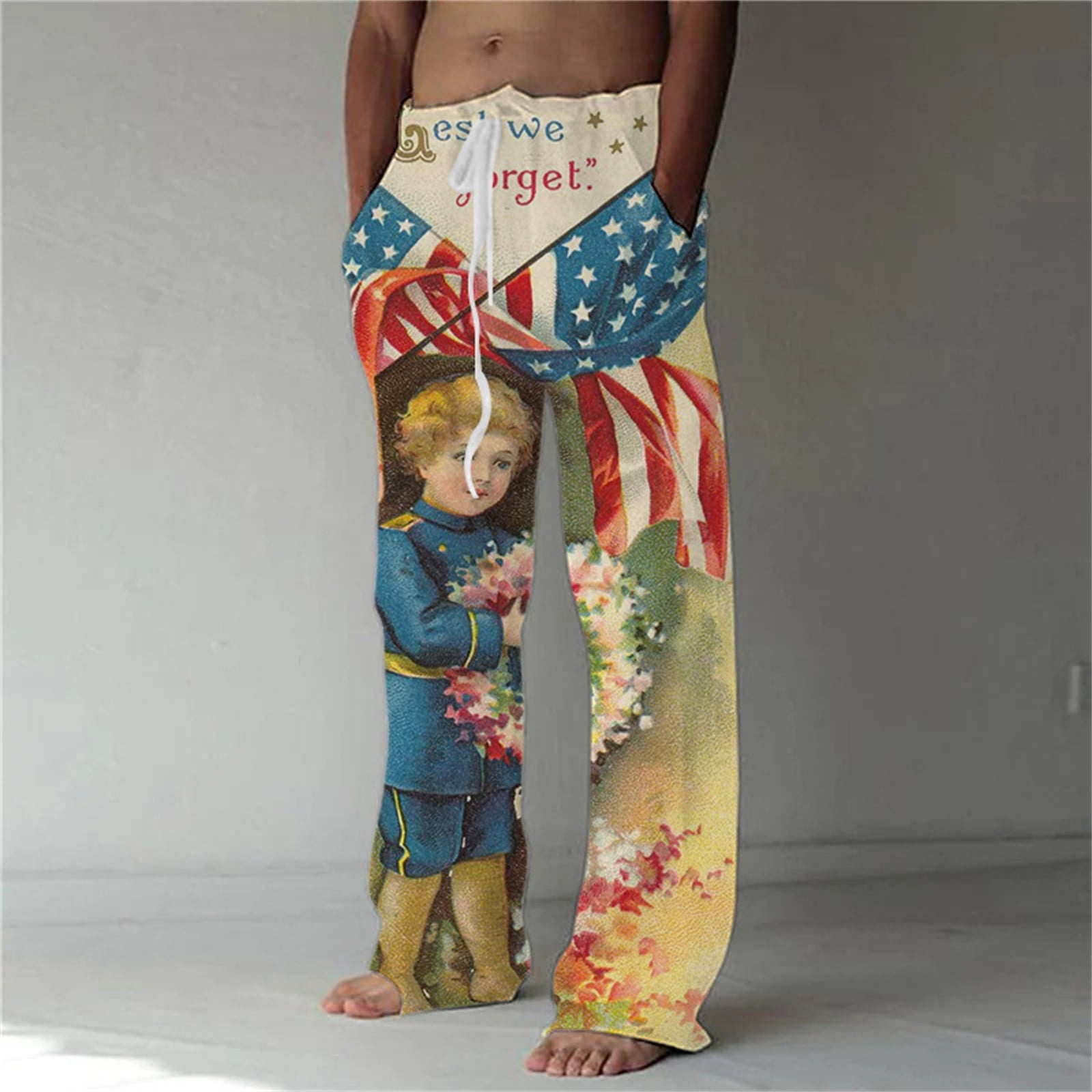 4th of July Outfits for Men Plus Size Summer Long Pants,Men American ...