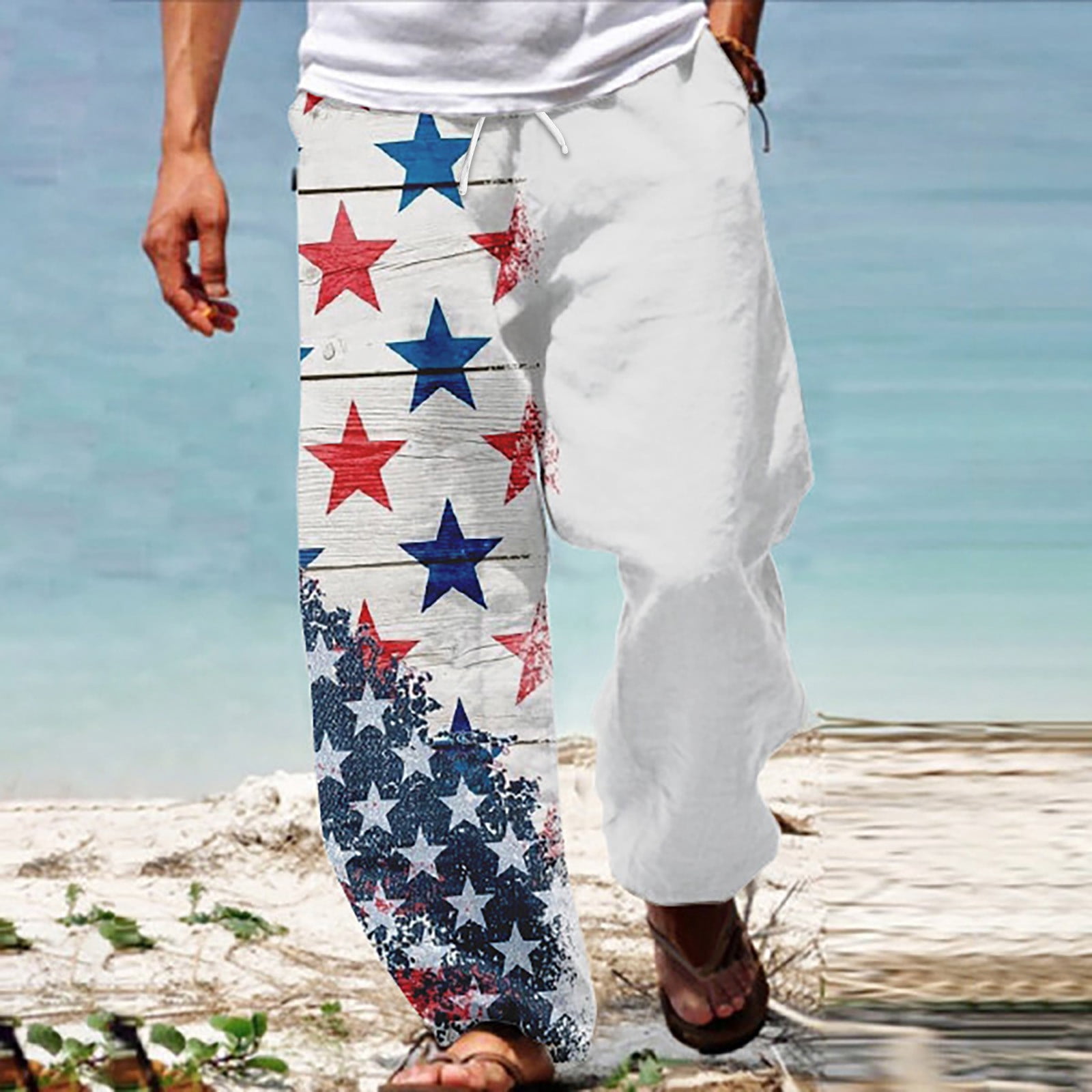 4th of July Outfits for Men Plus Size Summer Long Pants,Men American ...