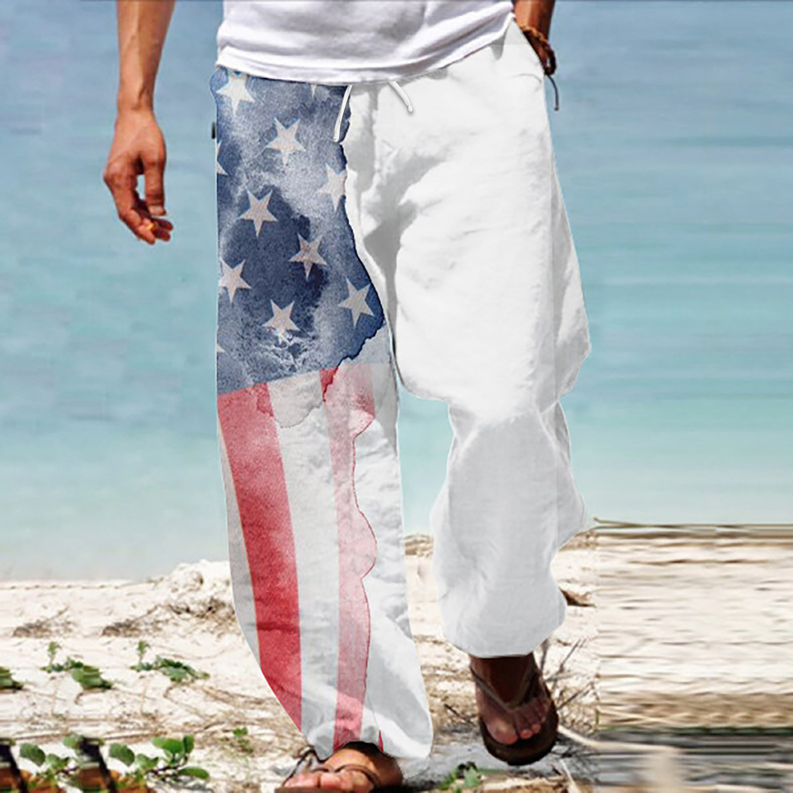 4th of July Outfits for Men Plus Size Summer Long Pants,Men American ...
