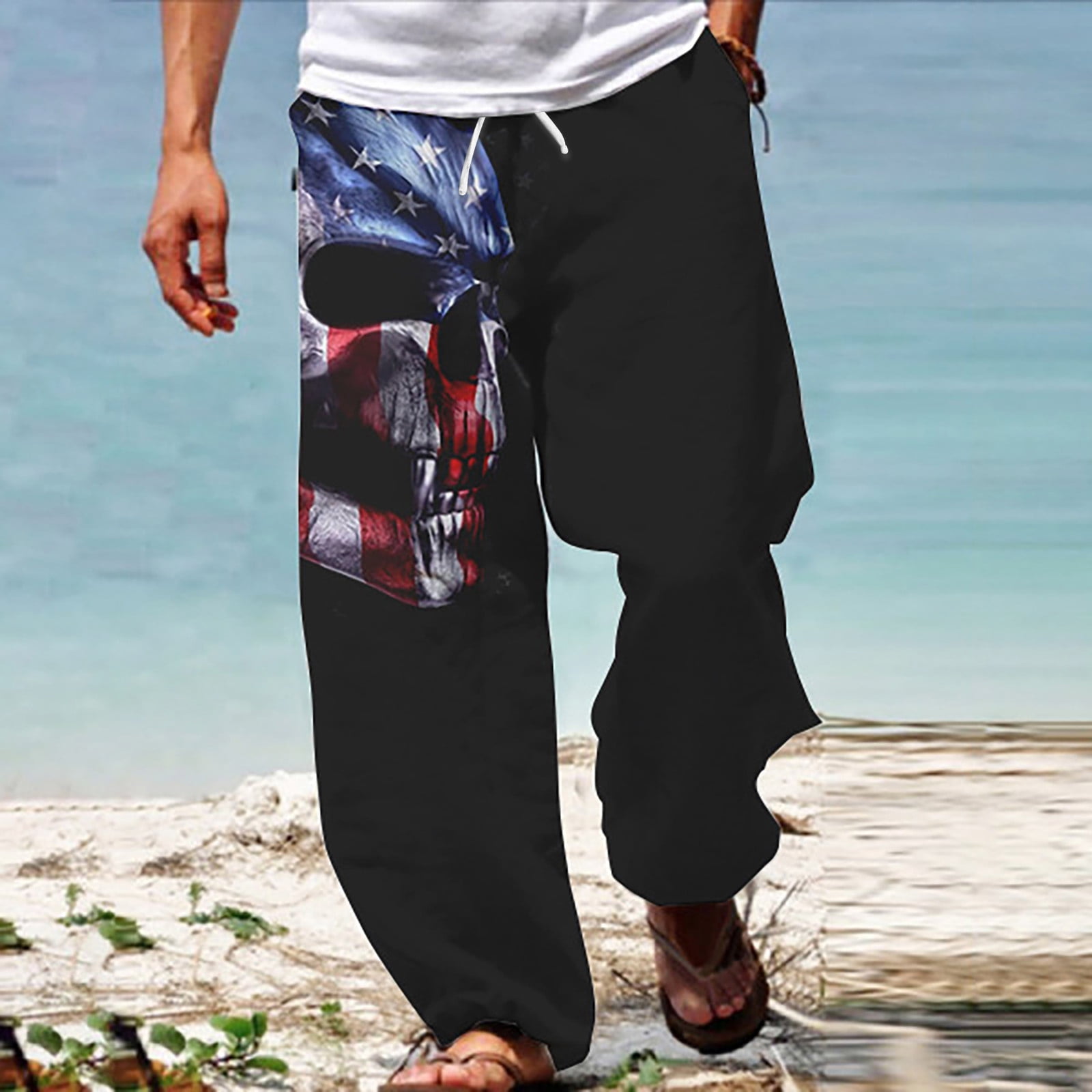 4th of July Outfits for Men Plus Size Summer Long Pants,Men American ...