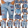 4Th Of July Outfits for Women American Flag Denim Shorts Mid Rise ...