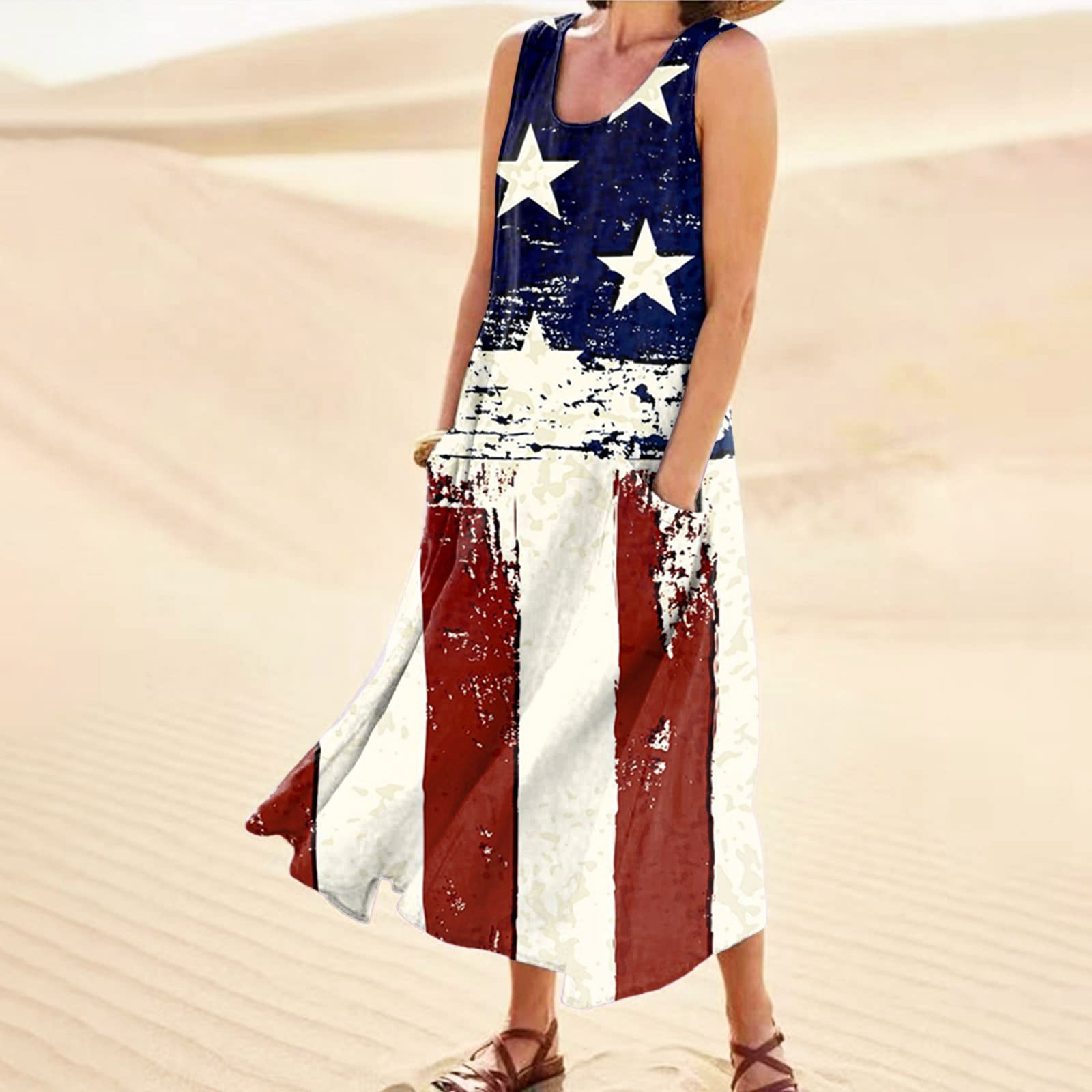 4th of July Outfits for Women Summer Long Maxi Dress,Women's Casual ...