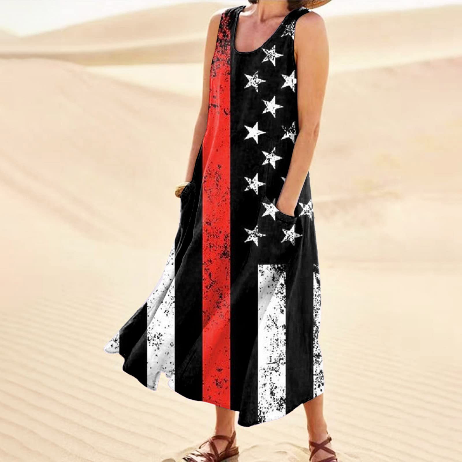 4th of July Outfits for Women Summer Long Maxi Dress,Women's Casual ...