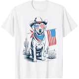 4Th Of July Patriotic Labrador Retriever Cowboy Dog Usa Flag T-Shirt ...