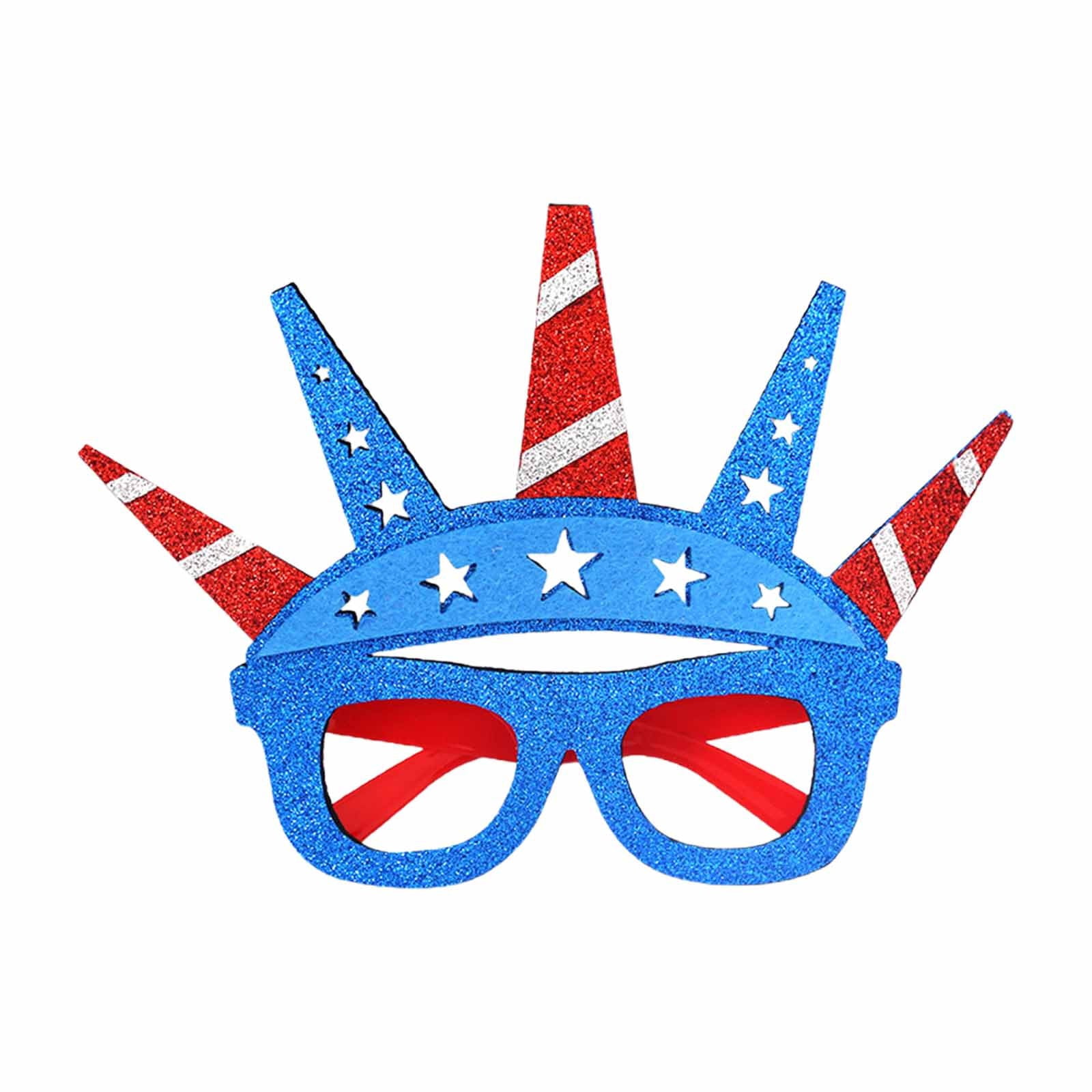 4Th Of July Patriotic Paper Glasses Set Red White Blue Photo Booth ...
