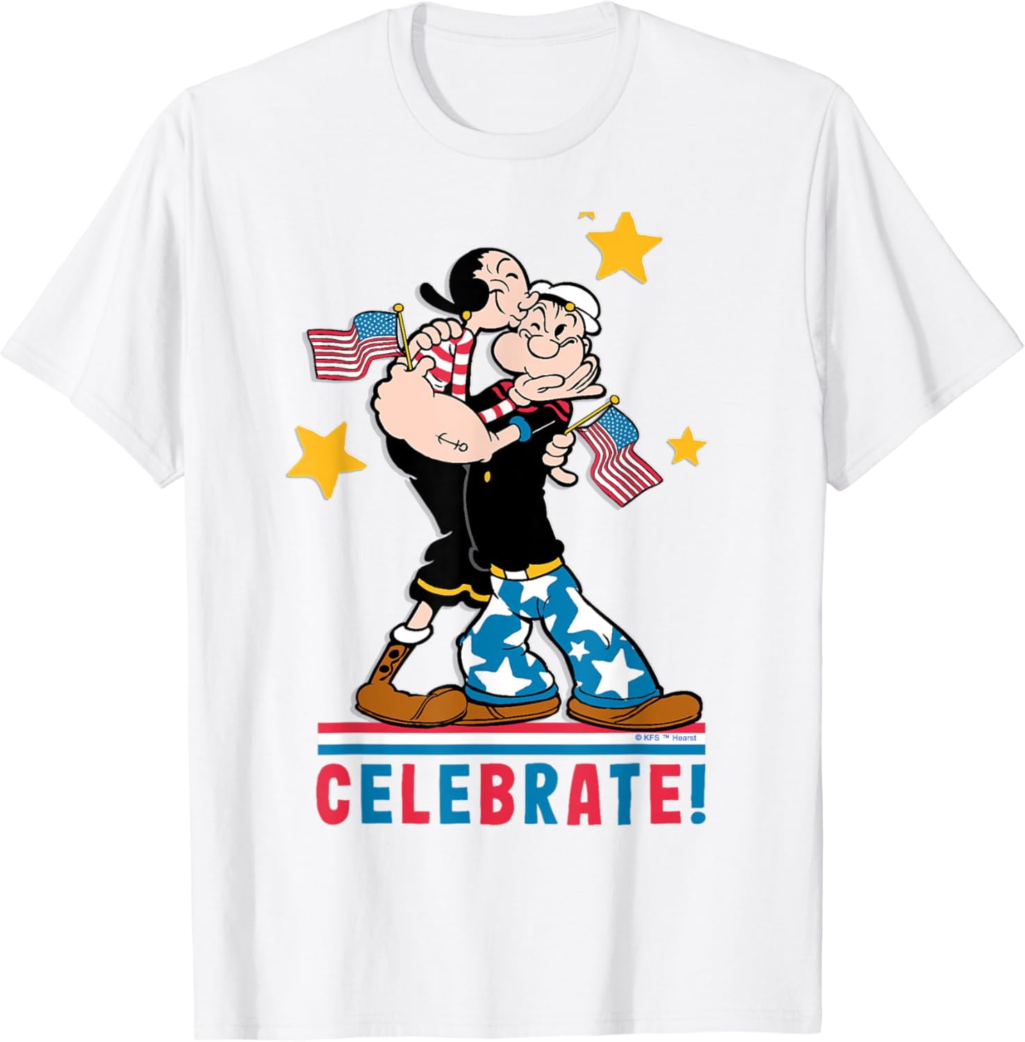 4Th Of July "Popeye And Olive Oyl Patriotic" His And Hers T-Shirt ...