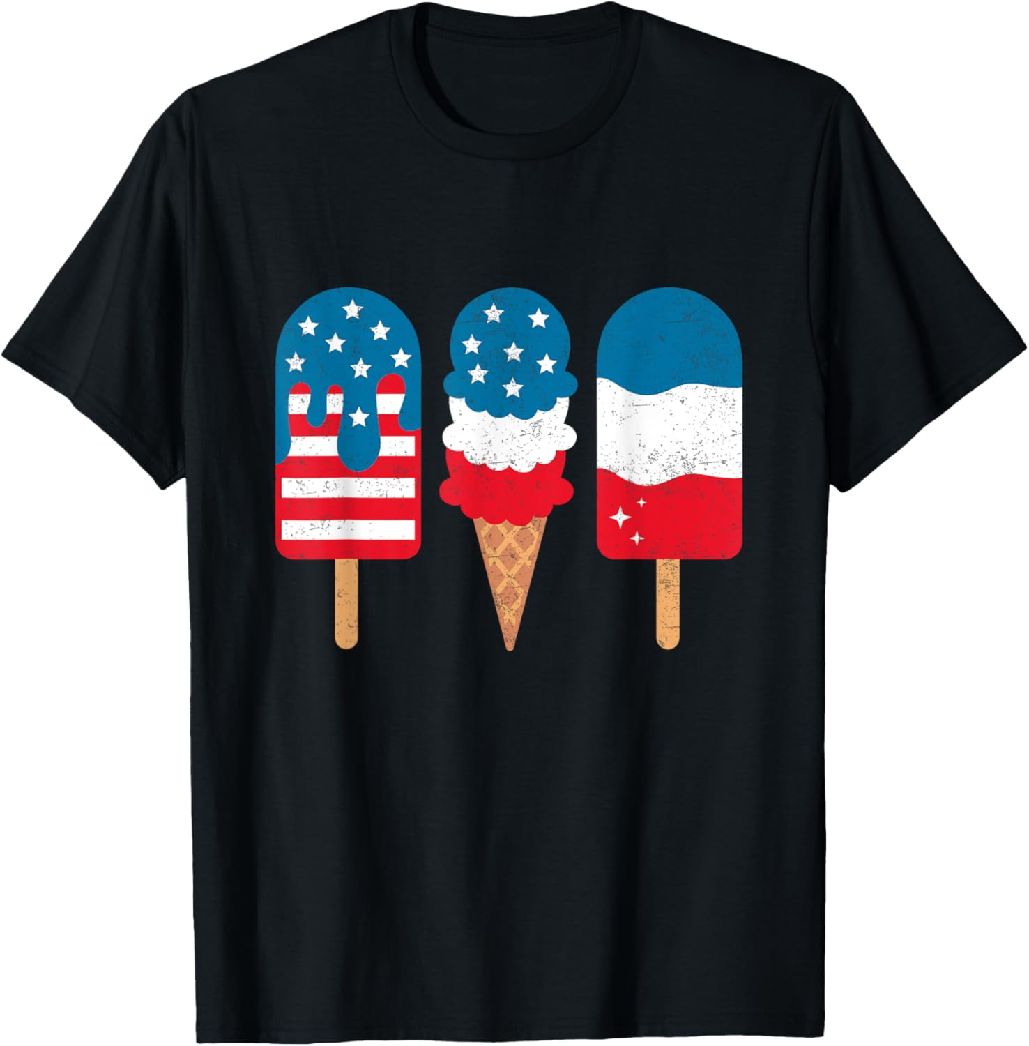 4Th Of July Popsicle Red White Blue American Flag Holiday T-Shirt ...