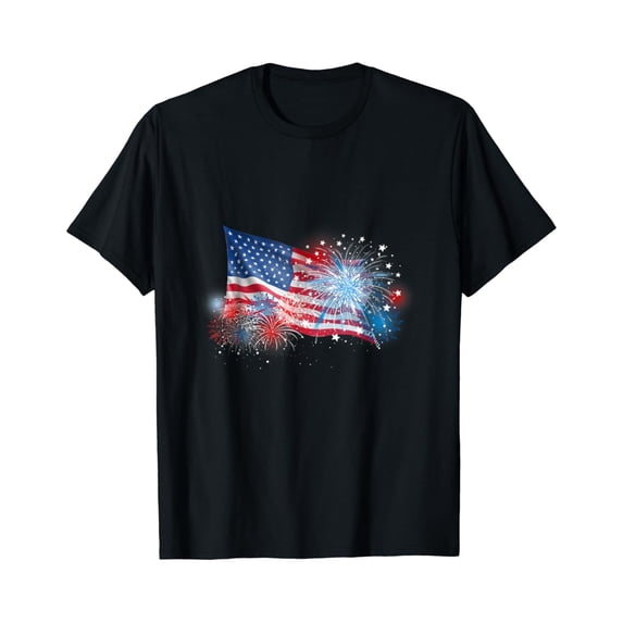 4Th Of July Red White And Blue Fireworks Show Tshirt Unisex S-5XL Hot ...