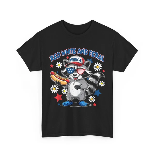 4Th Of July Red White And Feral Hot Dog Funny T-Shirt - Walmart.com