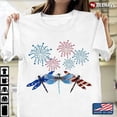 4Th Of July Shirt, Dragonflies With Fireworks American Flag Birthday ...