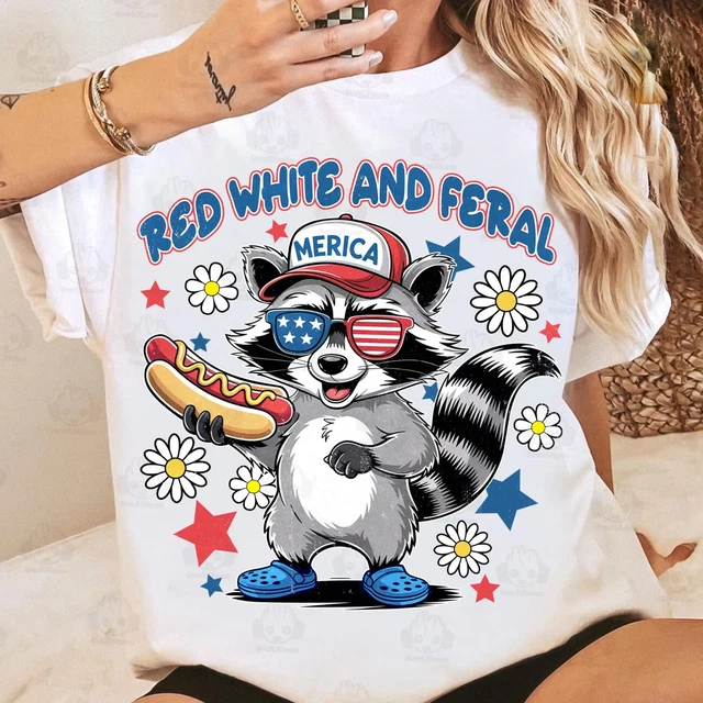 4Th Of July Shirt, Red White And Feral Shirt, Independence Day S-5XL ...