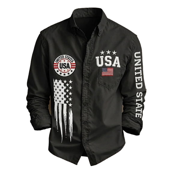 4Th Of July Shirts For Men Fashion America Independence Day Chest Print ...