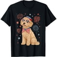 4Th Of July Standard Goldendoodle Coquette Bow Usa Flag T-Shirt ...