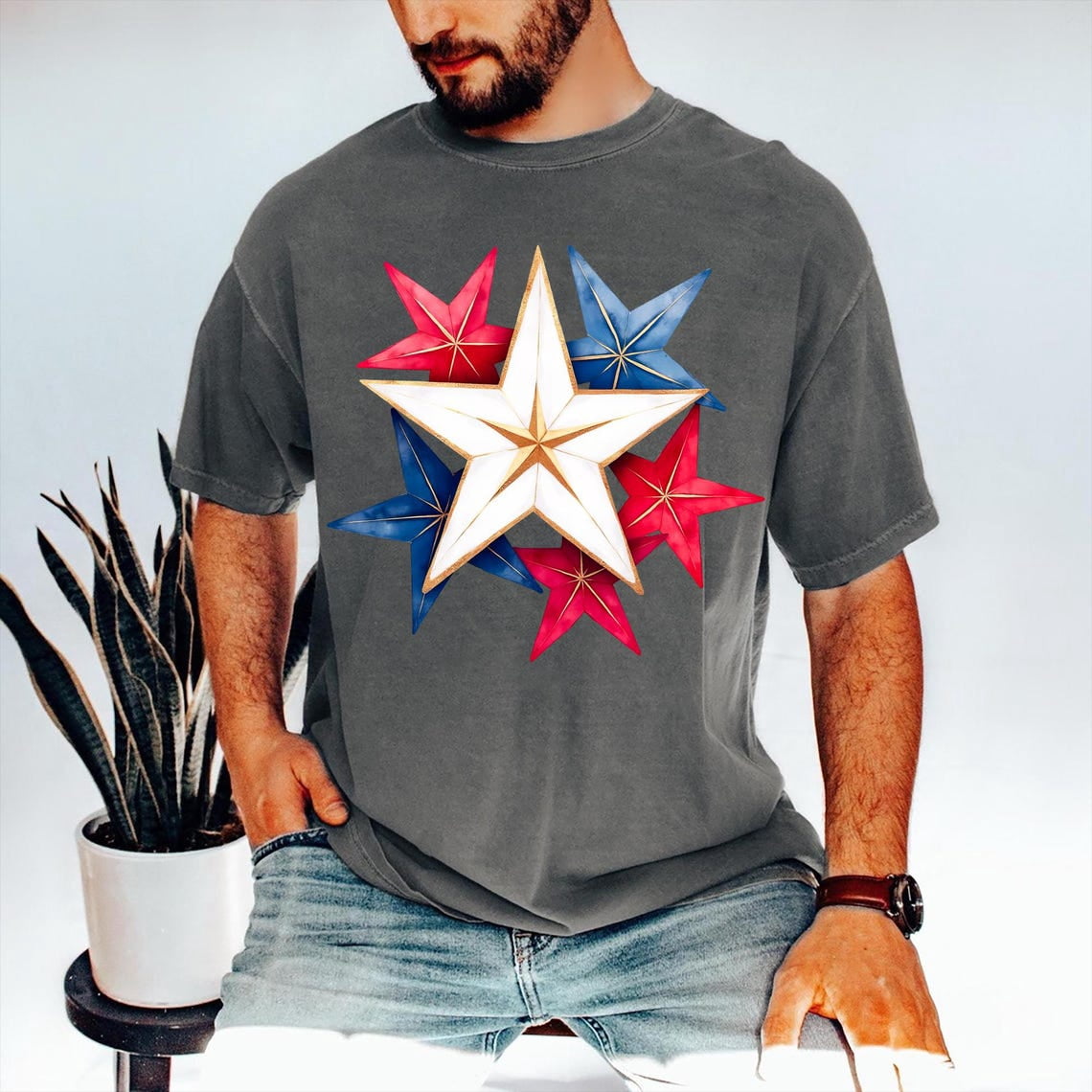 4Th Of July Star Shirt, Star Usa, Distressed Star Shirt, Fourth Shirt ...