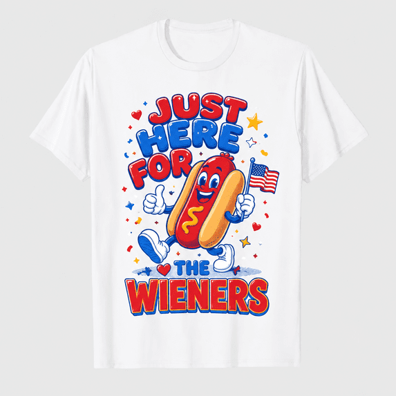 4Th Of July TshirtsHot Dog I'm Just Here for The Wieners Funny Fourth ...