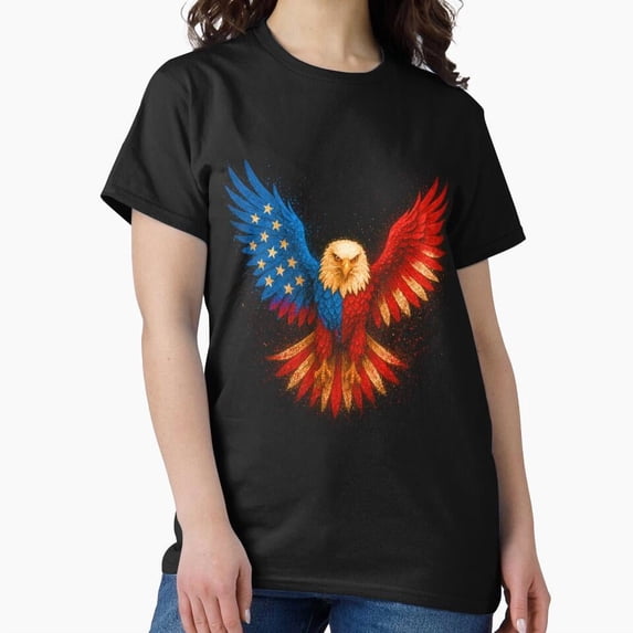 4Th Of July Usa American Flag Bald Eagle Patriotic Eagle Classic T ...