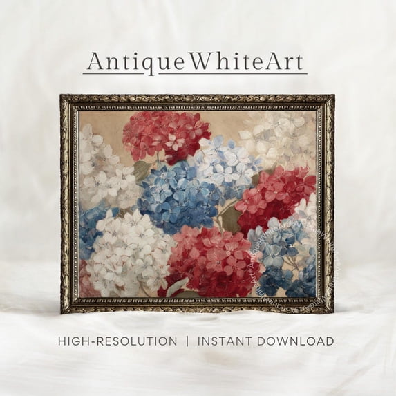 4Th Of July Wall Art Floral Print Americana Decor Independence Day Wall ...