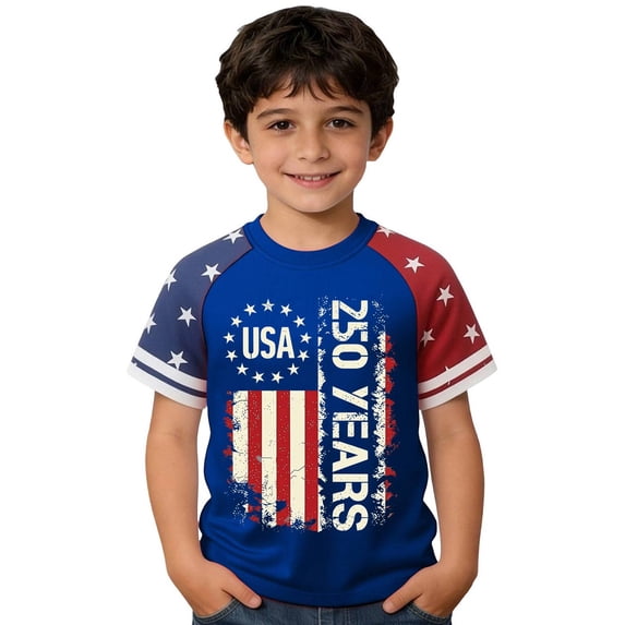 4Th of July Shirts for Little Boys Patriotic Print Short Sleeve Casual ...
