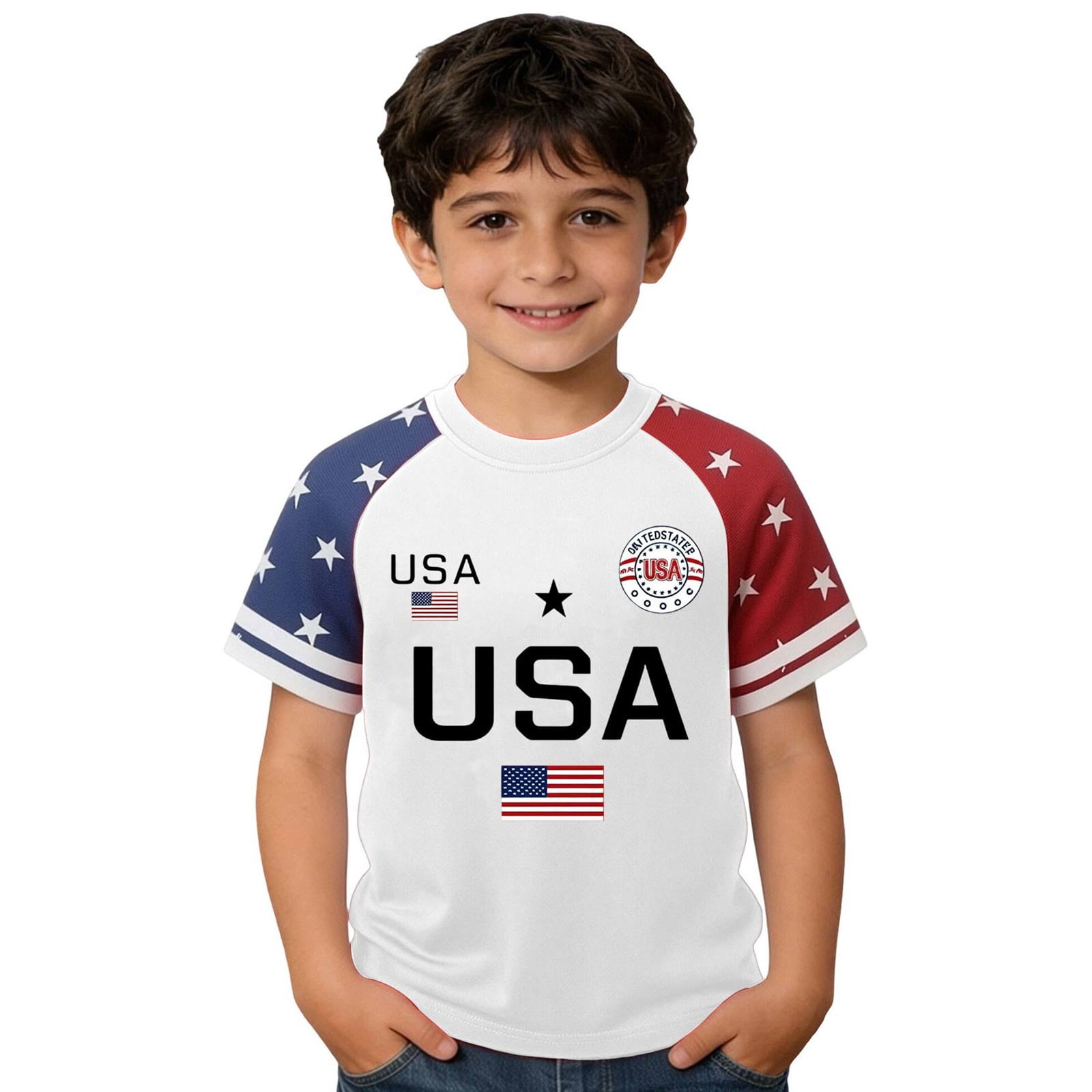 4Th of July Shirts for Toddler Boys Patriotic Anniversary Print Short ...
