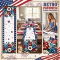 4Th of July Table Runner Blue and White Vintage Floral Patriotic Decor ...