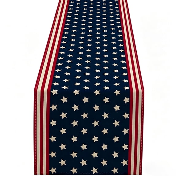 4Th of July Table Runner Patriotic Red White Blue Star Table Runner ...