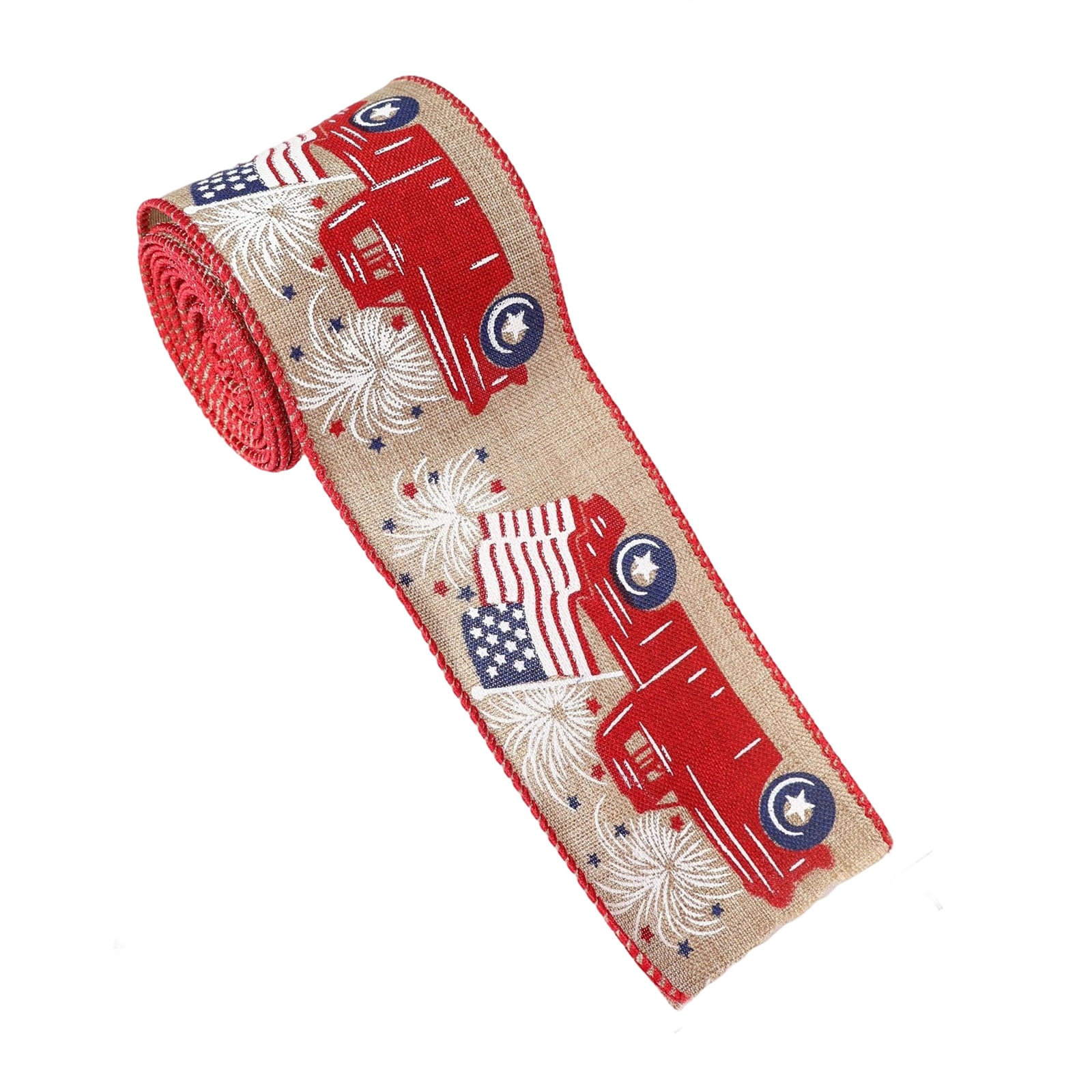 4ThofJuly Ribbon, Patriotic Ribbon, Wide Red Ribbon, 2.5inWide Fabric ...