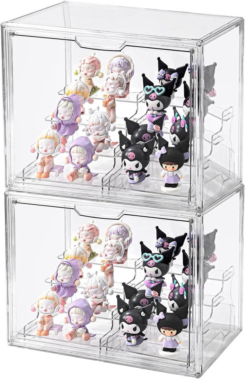 4Tier Display Case for Collectibles,Clear Display Box with 2 Stands ...