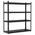 4Tier Metal Bookshelf, Black 59" Tall Bookcase, 2000lb Large Heavy Duty ...